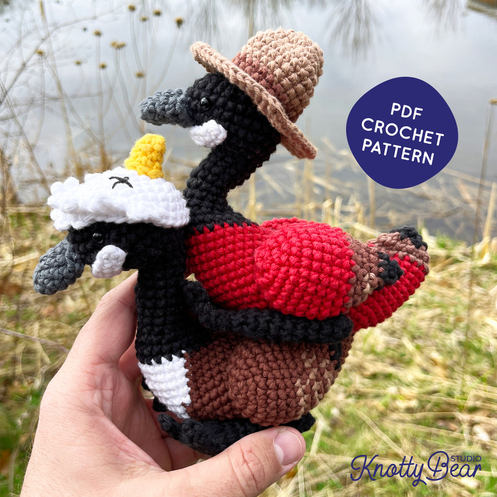 Lucy the Canadian Mountie Goose - PDF crochet pattern – Knotty Bear Studio