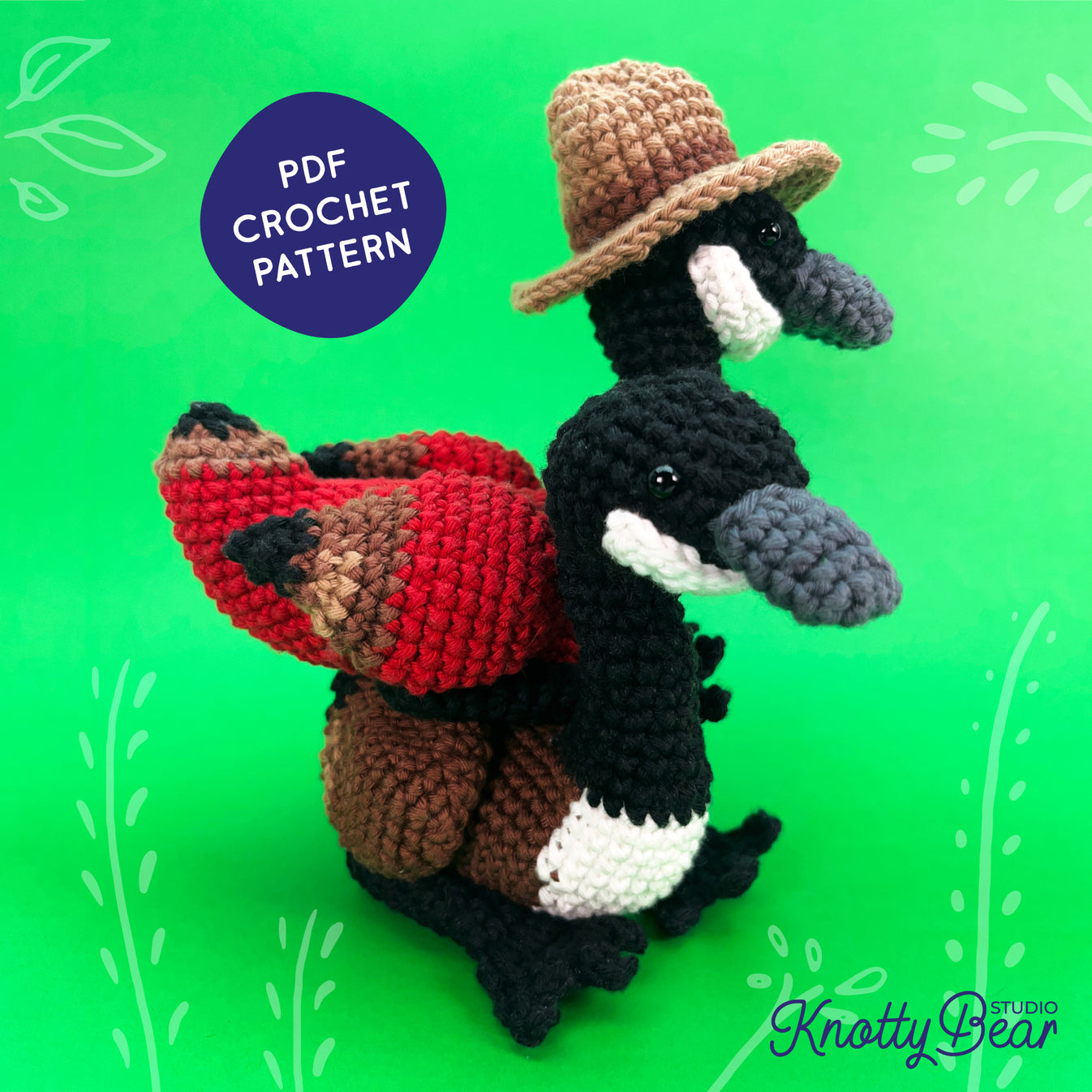 Lucy the Canadian Mountie Goose - PDF crochet pattern – Knotty Bear Studio