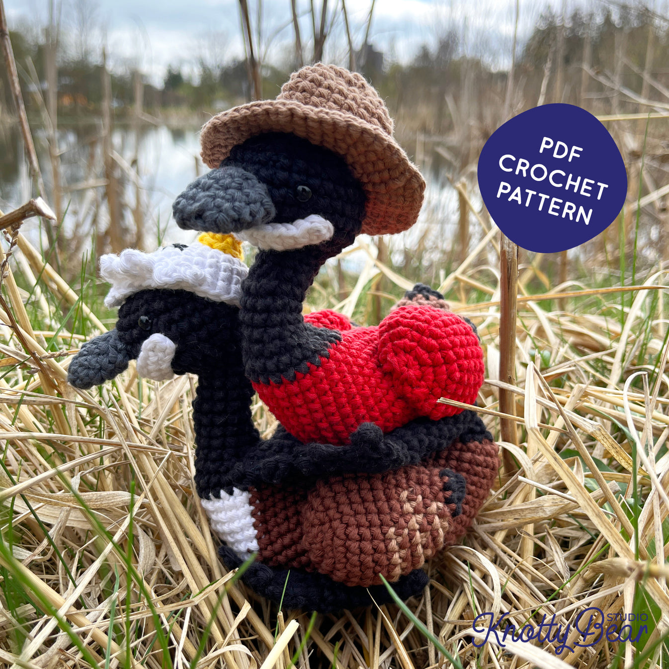Lucy the Canadian Mountie Goose - PDF crochet pattern – Knotty Bear Studio