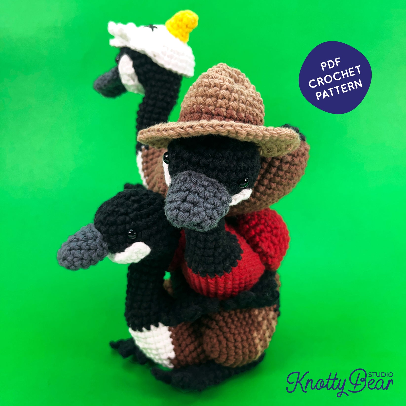 Lucy the Canadian Mountie Goose - PDF crochet pattern – Knotty Bear Studio