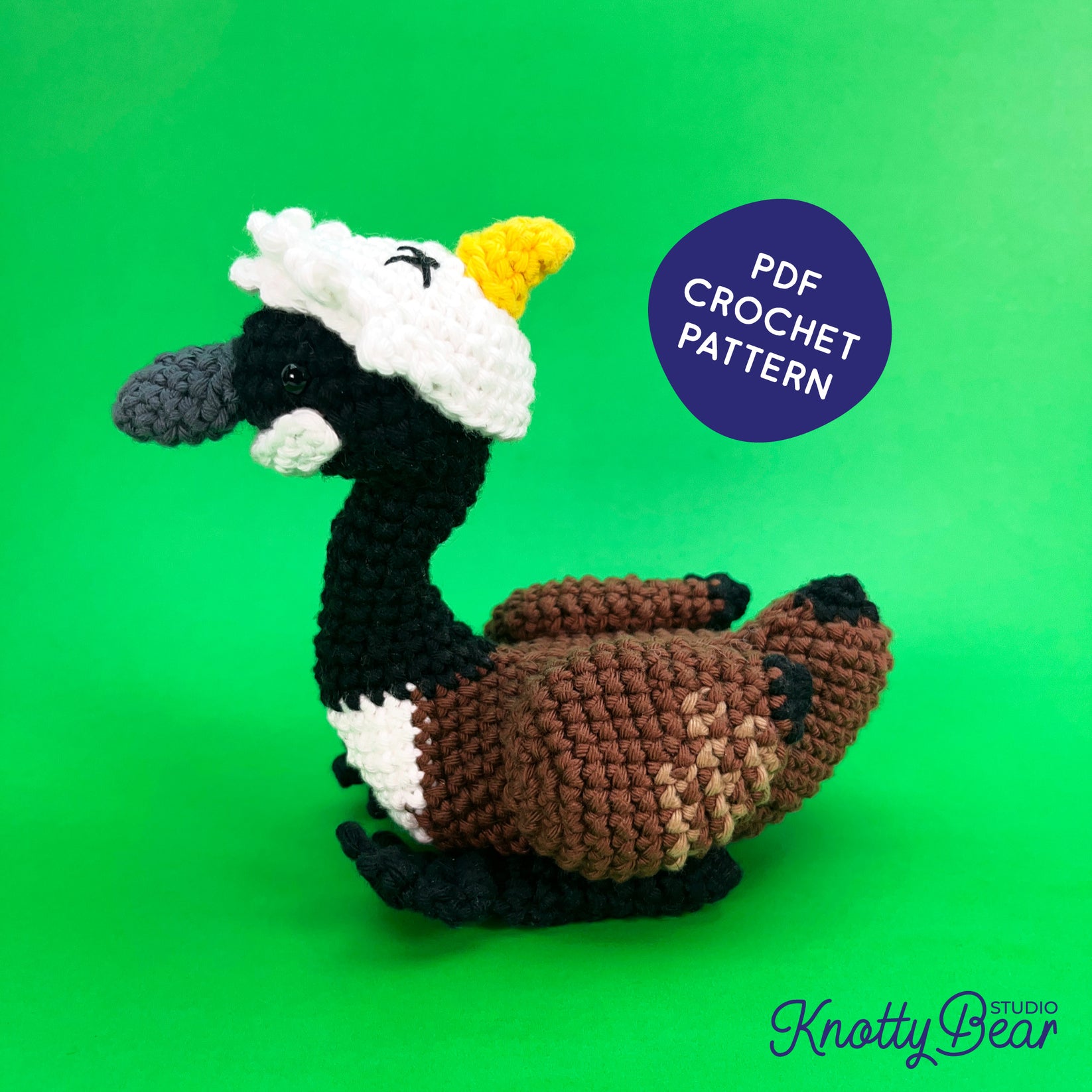 Lucy the Canadian Mountie Goose - PDF crochet pattern – Knotty Bear Studio