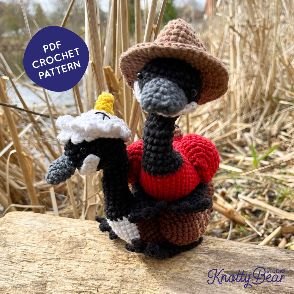Lucy the Canadian Mountie Goose - PDF crochet pattern – Knotty Bear Studio